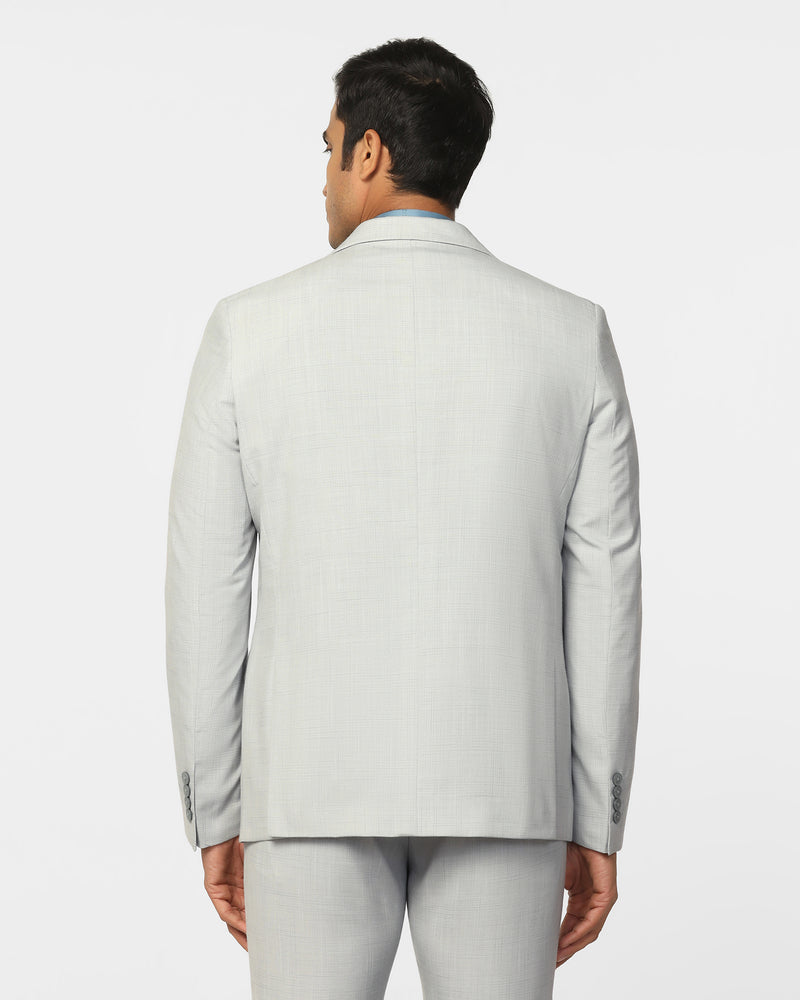 Two Piece Light Grey Check Formal Suit - Enrico