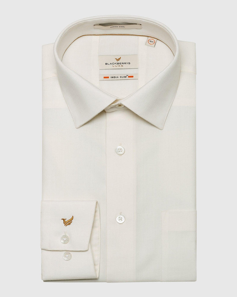 Luxe Formal Cream Solid Shirt - York