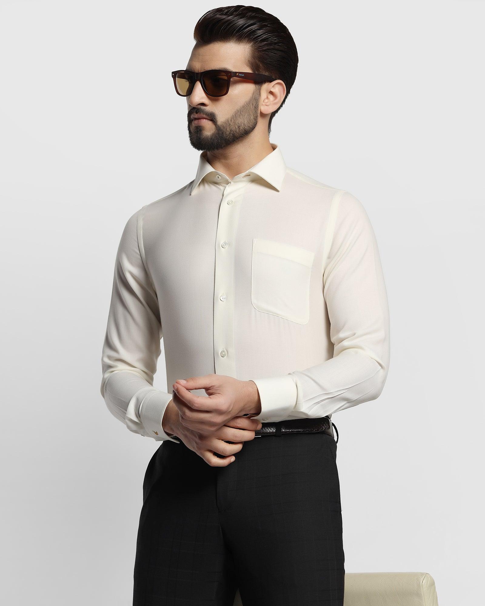 Luxe Formal Cream Solid Shirt - York