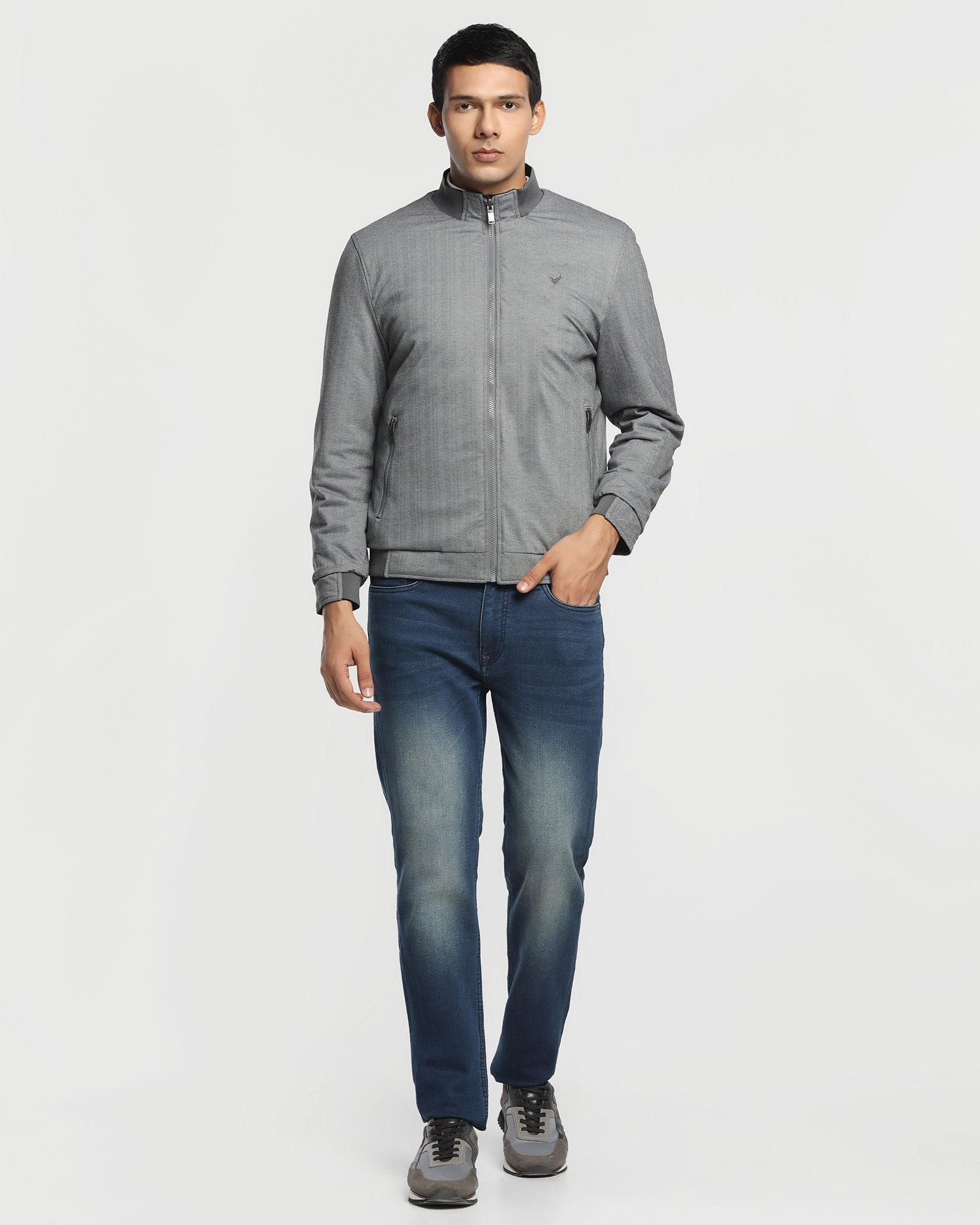 Reversible Black Solid Zipper Jacket - Vietro